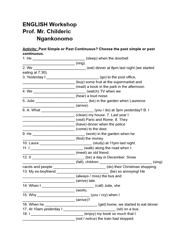 English Workshop | PDF