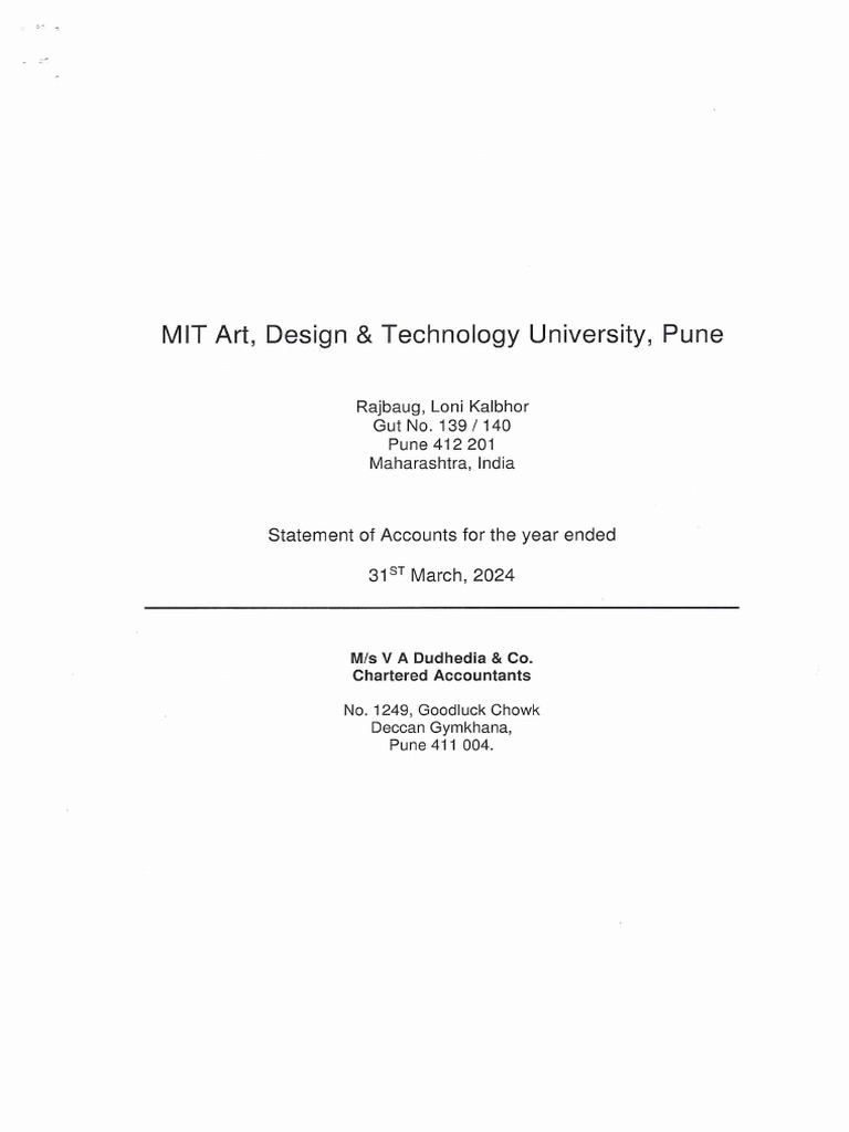 MIT ADTU Balance Sheet 2023-24 | PDF