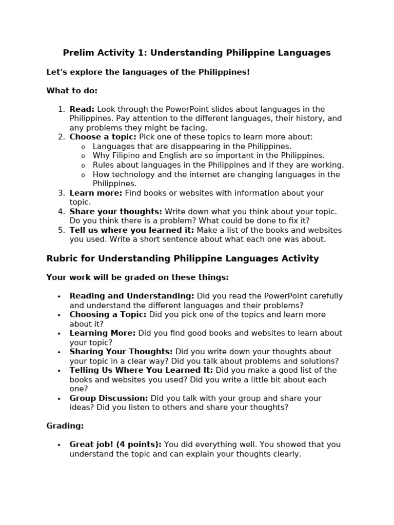 EL14 Prelim Activity 1 | PDF | Thought | Cognition