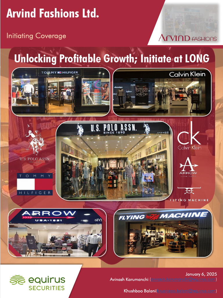Arvind Fashions LTD Initiating Coverage - Unlocking Profitable Growth | PDF | Brand | Franchising