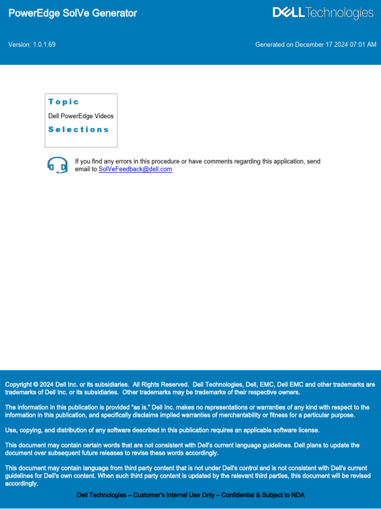 PowerEdge - Dell PowerEdge Videos | PDF | Trademark | Dell