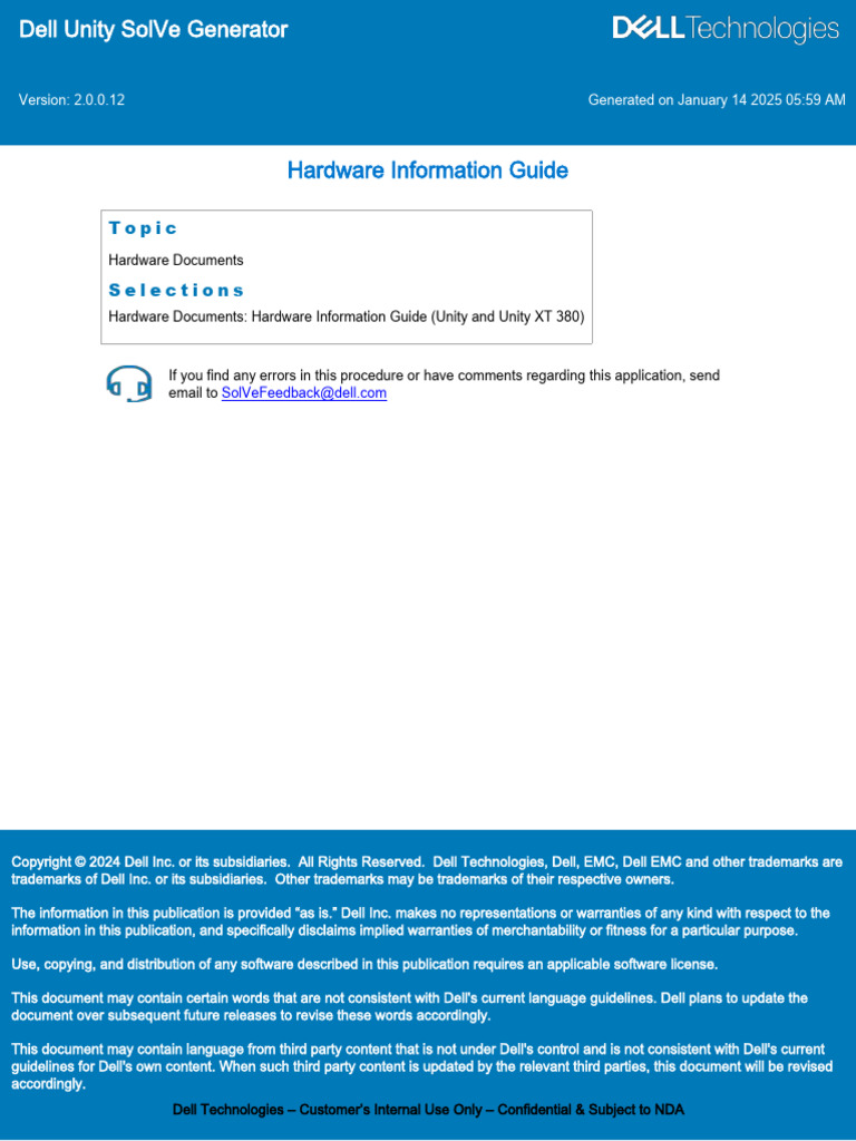Dell Unity_Hardware Documents-Hardware Information Guide | PDF | Computer Data Storage | Solid ...