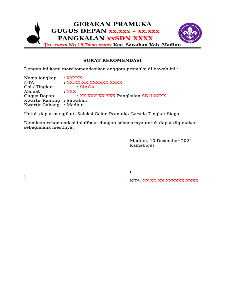 Surat Rekom Kamabigus | PDF