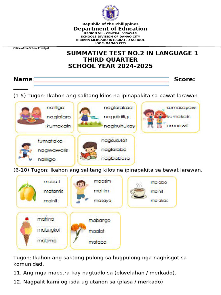 Summative-test-in-LANGUAGE-1-No.-2-Q.3 (1) | PDF