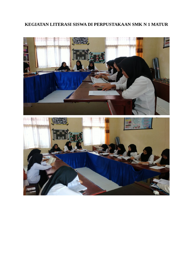 Kegiatan Literasi Siswa Di Perpustakaan SMK N 1 Matur | PDF