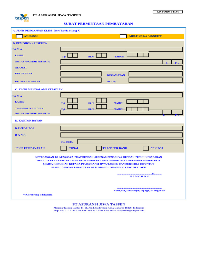 Form - Klaim - SPP-Logo Baru | PDF
