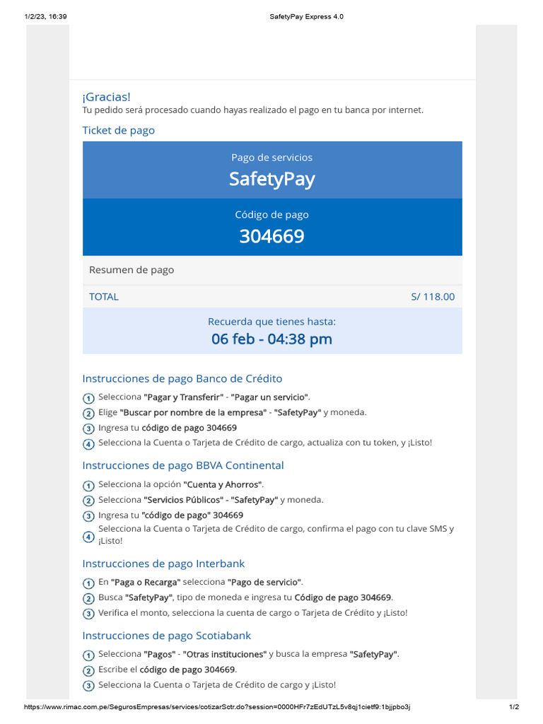 Cotizar SCTR Rimac | PDF | Tarjeta de crédito | Tecnología financiera