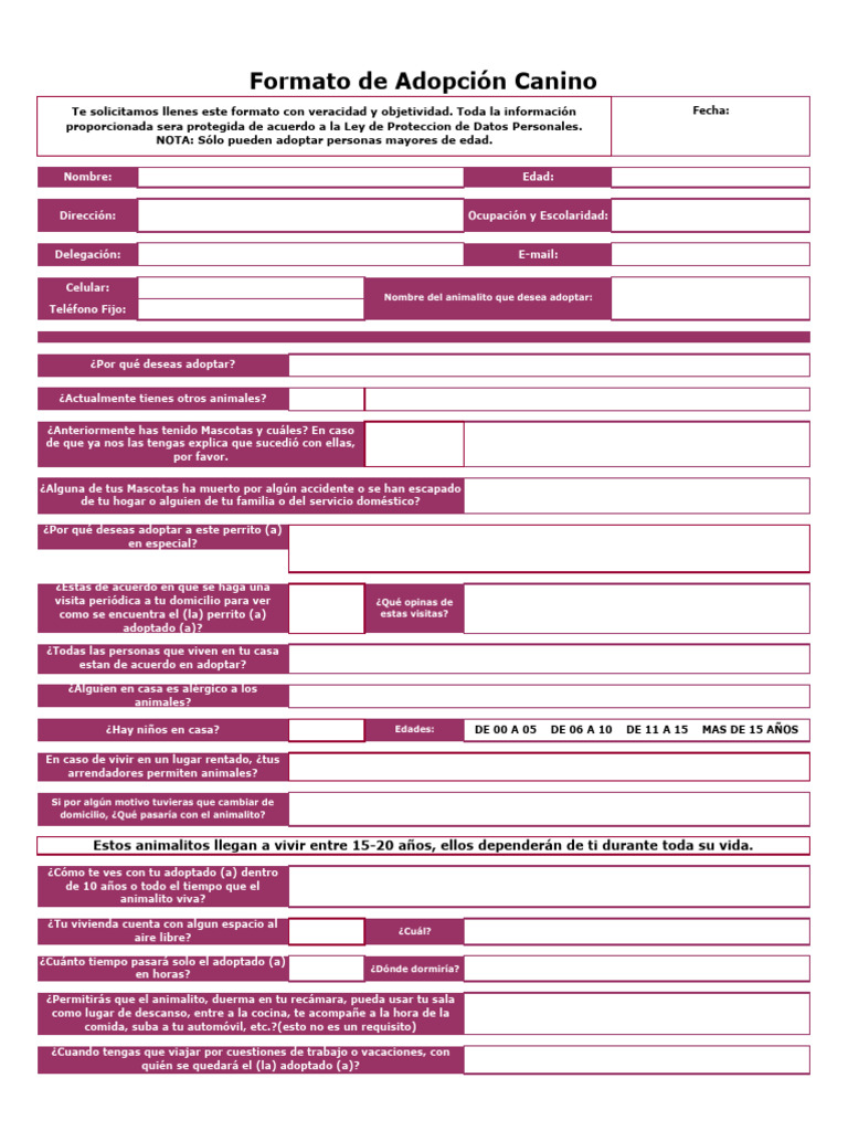 FORMATO-DE-ADOPCION | PDF | Adopción