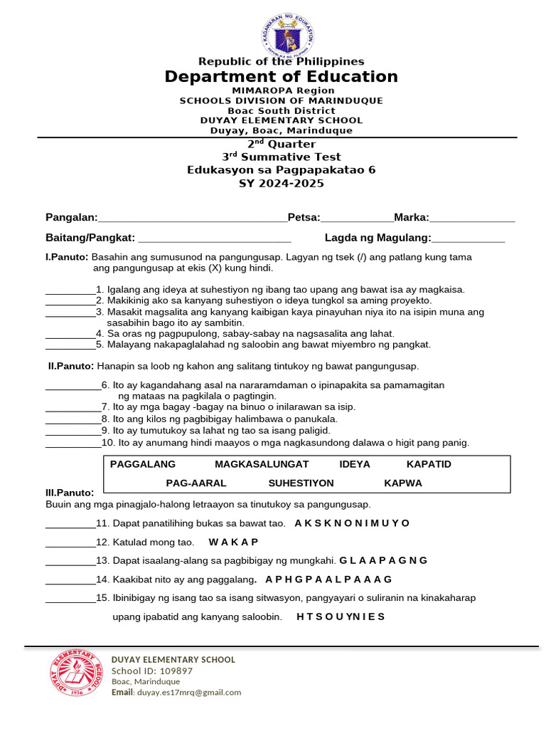 2ndQ ST3 ST ESP6 | PDF
