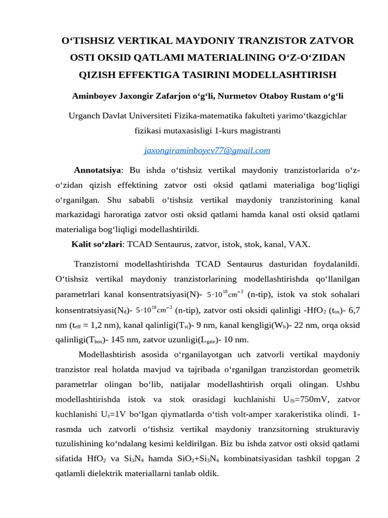 tezis Self-heating | PDF