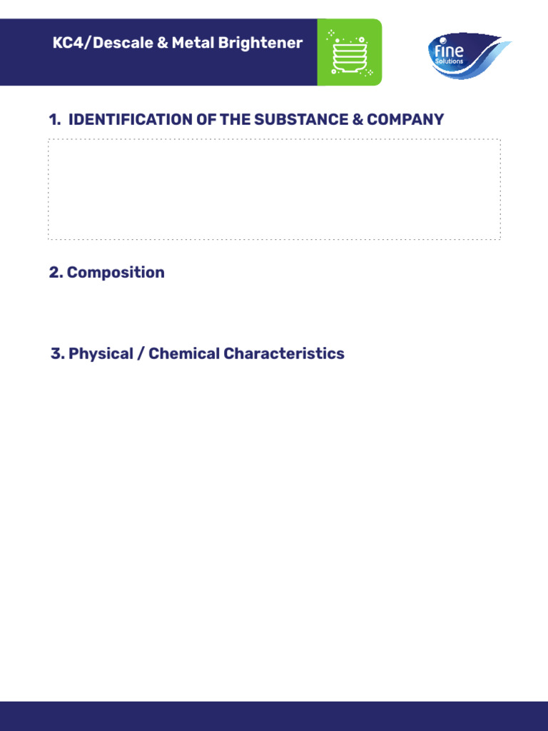 Descale & Metal Brightener - DataSheets - KC4 | PDF | Waste | Waste Management