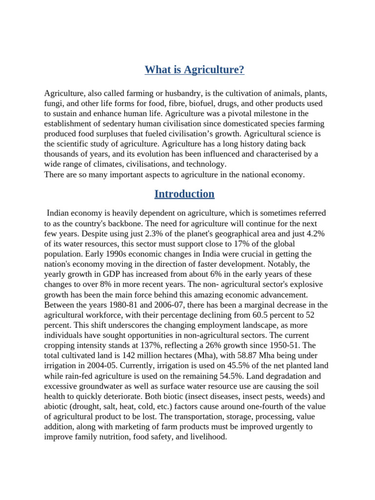 What is Agriculture | PDF | Agriculture | Crops