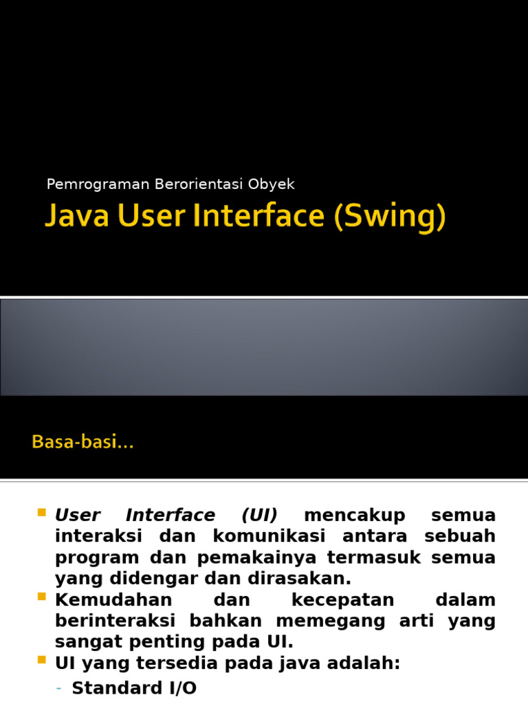 HCAL - Pertemuan 8 - Java User Interface (Swing) | PDF