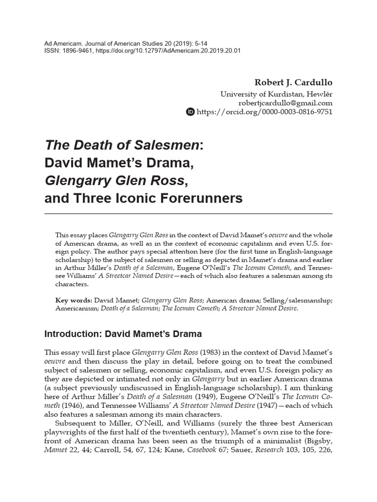 01 +Robert+J +Cardullo,+The+Death+of+Salesmen | PDF