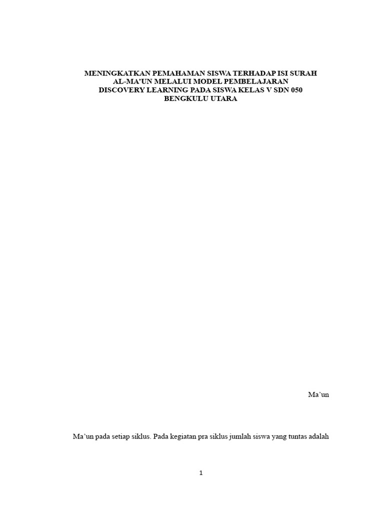PTK (PENELITIAN TINDAKAN KELAS) OLEH : Utami Sariningrum, S.Pd | PDF