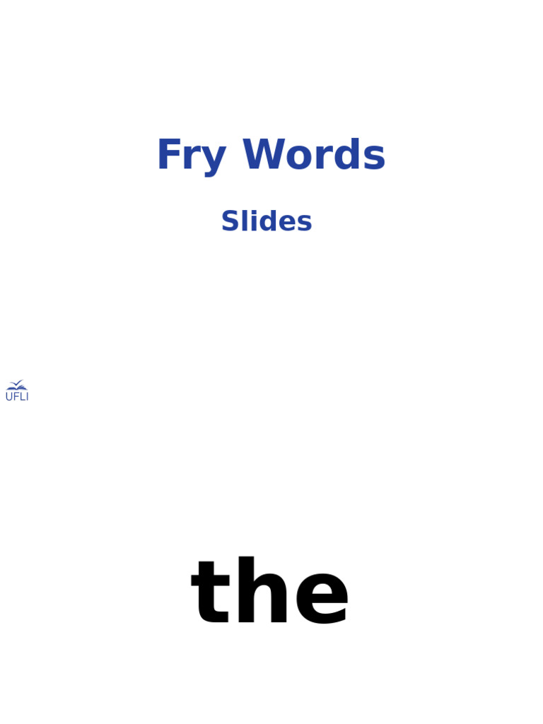 Essential Fry Words List | PDF