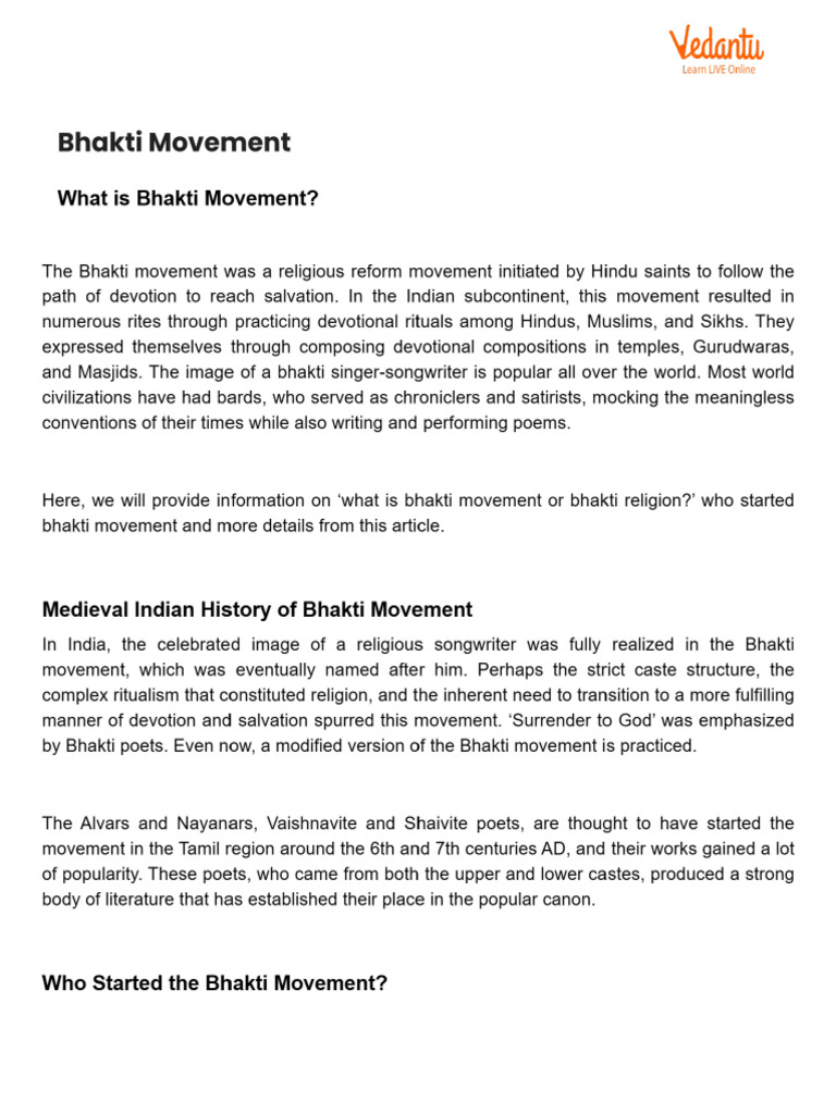 Bhakti Movement | PDF