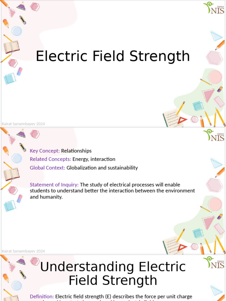 W1L2 Electric Field Strength | PDF | Electric Field | Force