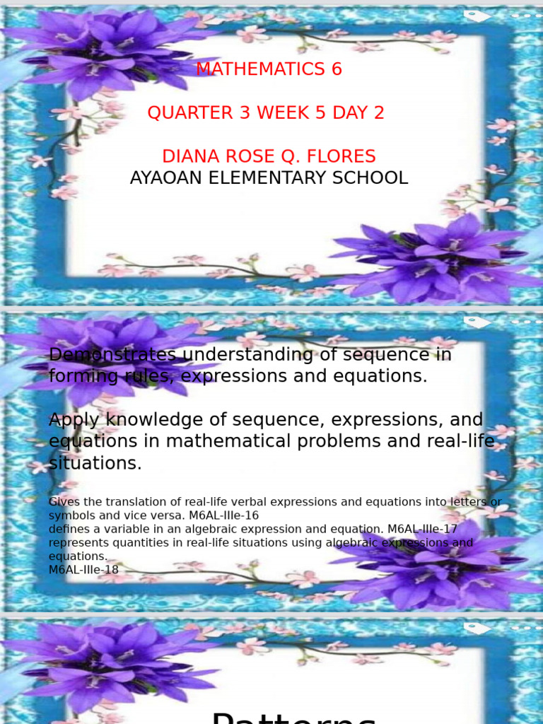 Grade 6 Ppt Math q3 w5 | PDF | Numbers | Equations