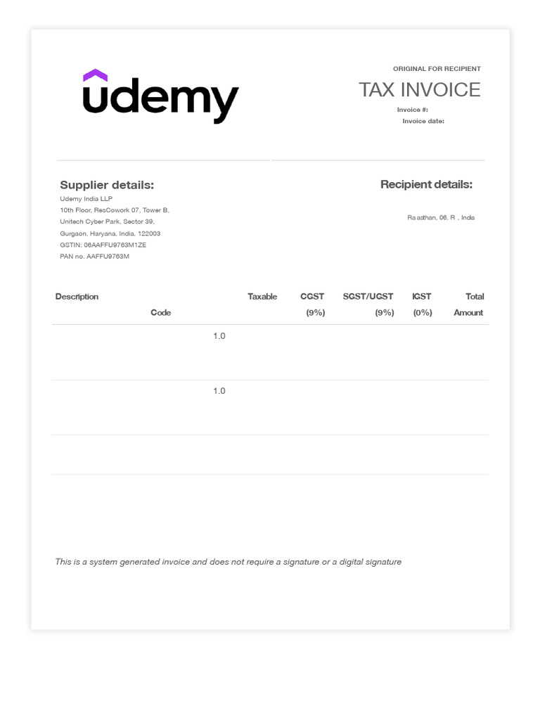 Udemy-Bill | PDF