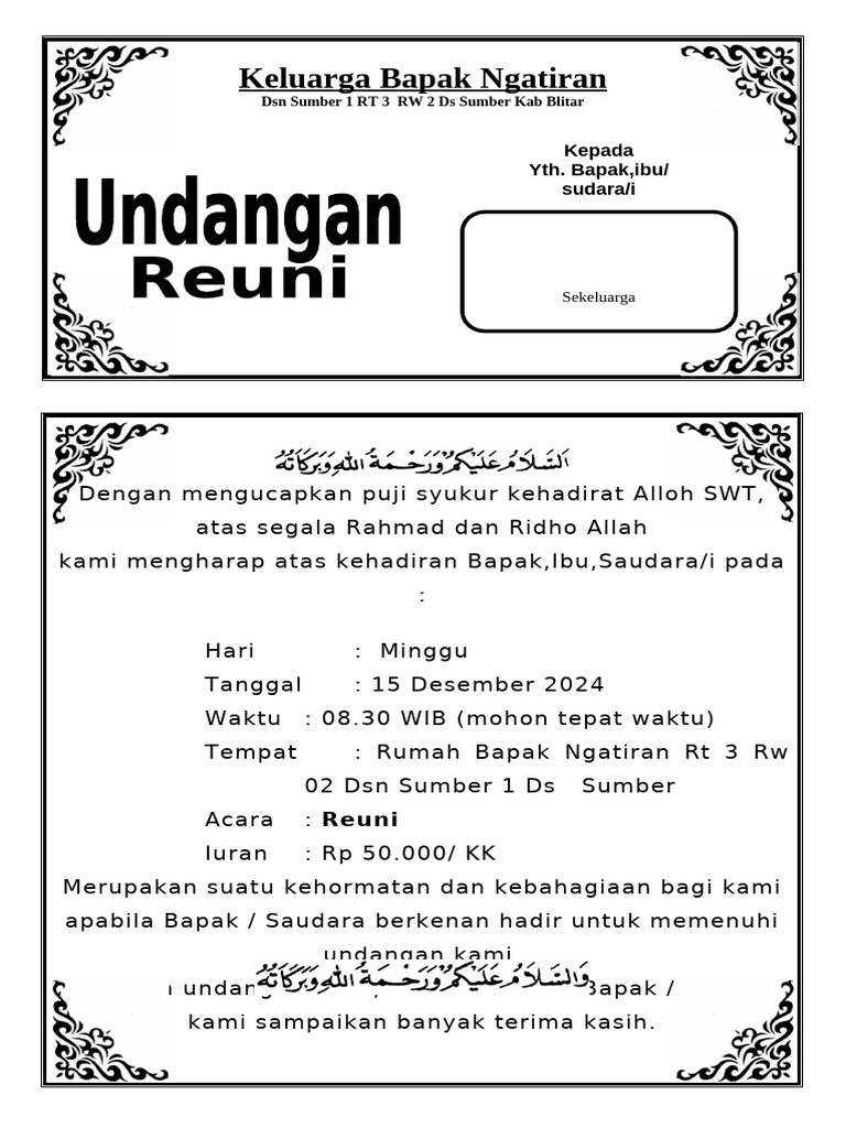 Undangan reuni | PDF