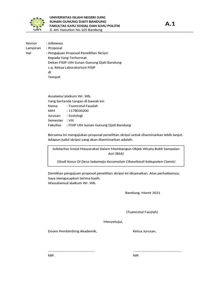 A.1 Dan A.2 Form Pengajuan Dan Checklist Persyaratan Up | PDF