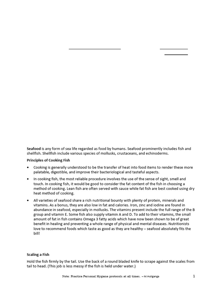 Learning Activity Sheet For Seafood Dishes | PDF | Cajun Cuisine | Seafood