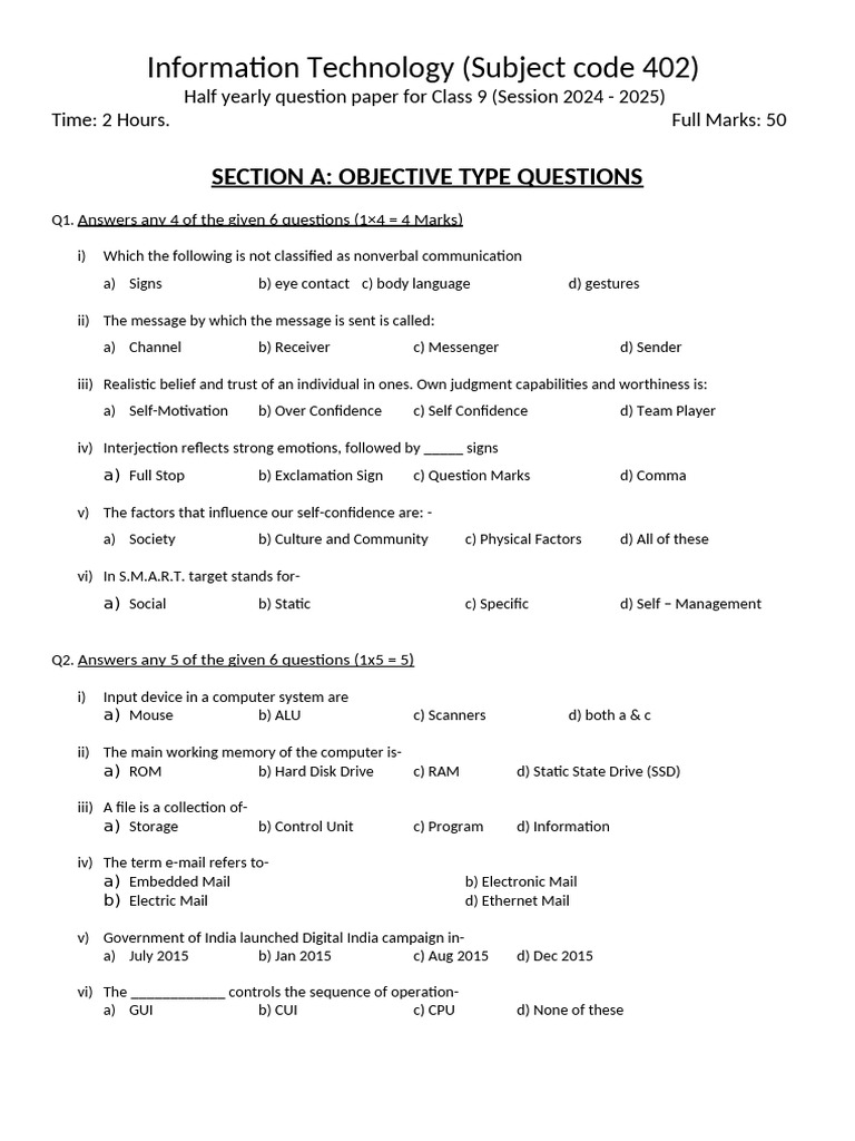Information Technology 402 Class 9 (AutoRecovered) | PDF | Computer ...