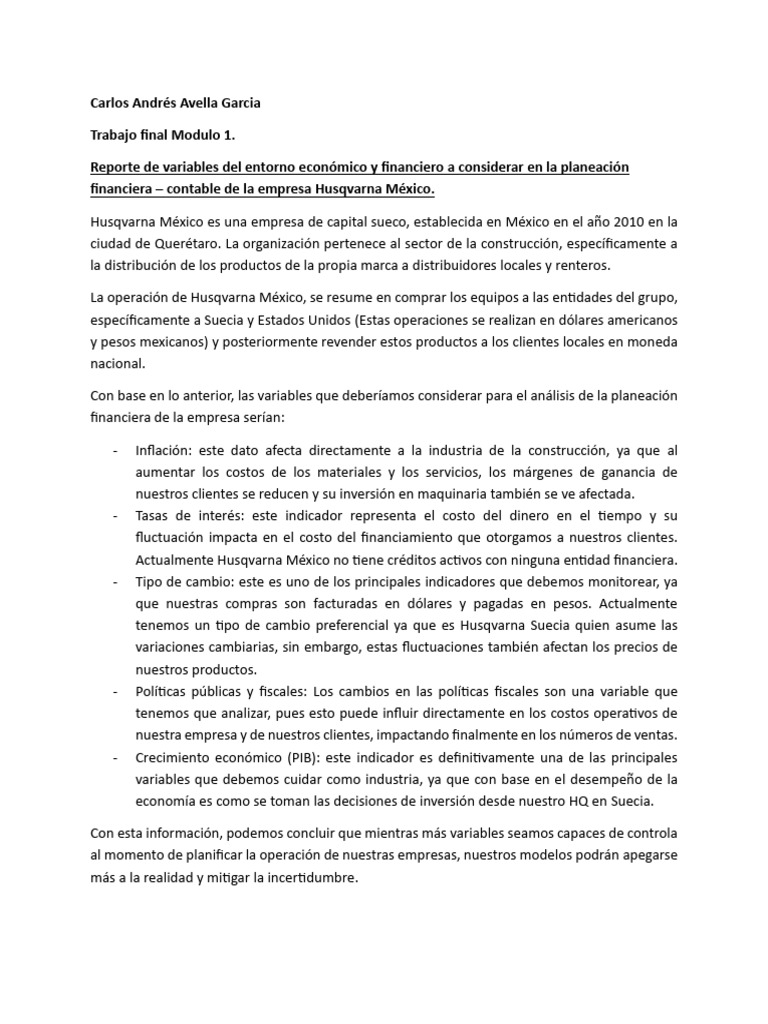 Actividad Final Modulo 1 | PDF | Tipo de cambio | Business
