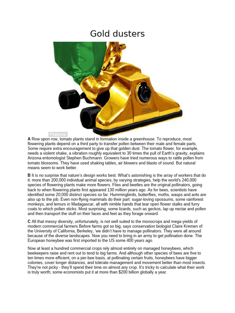 Gold dusters | PDF | Pollination | Pollinators