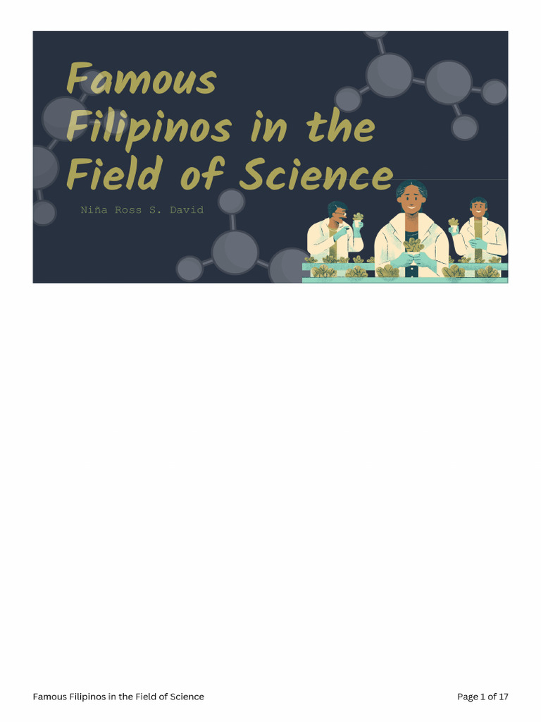 STS: Famous Filipinos in The Field of Science | PDF