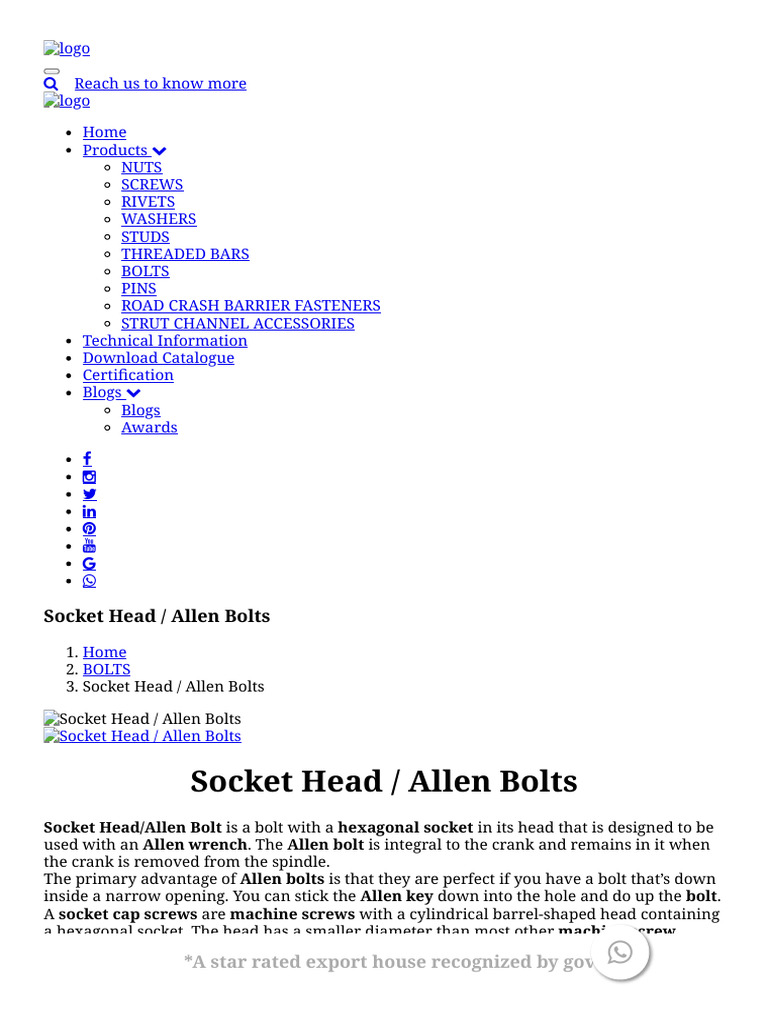 Socket Head-Allen Bolts _ Allen Cap Socket Head Bolts-DIN 912 ISO 4762 ...