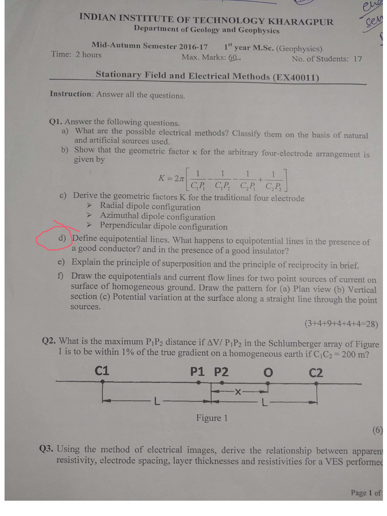 Electrical Methods mid sem 16 | PDF