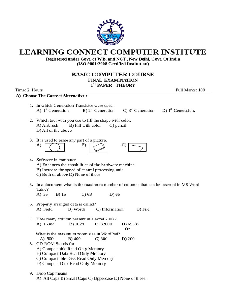 BASIC COURSE | PDF | Microsoft Excel | Computing