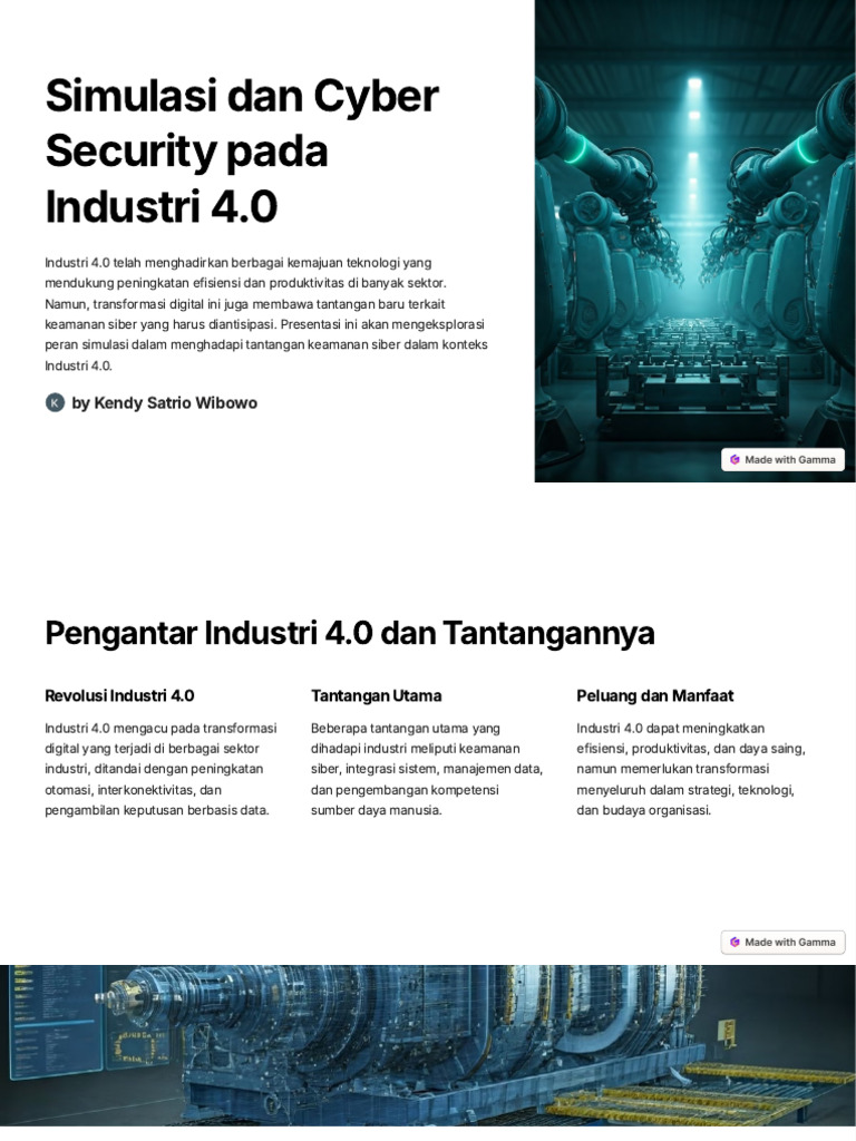 Simulasi Dan Cyber Security Pada Industri 40 | PDF