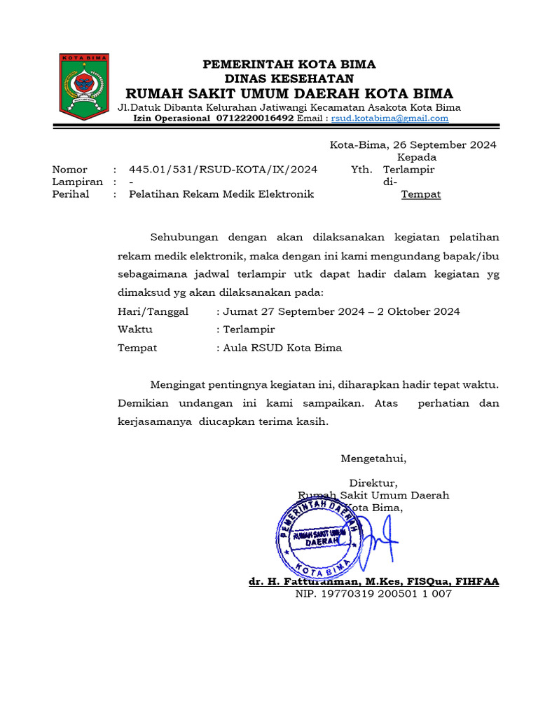 FORM UNDANGAN PELATIHAN RME | PDF