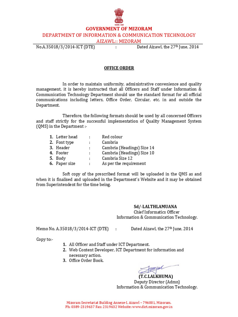Standard Format for ICT Communications | PDF