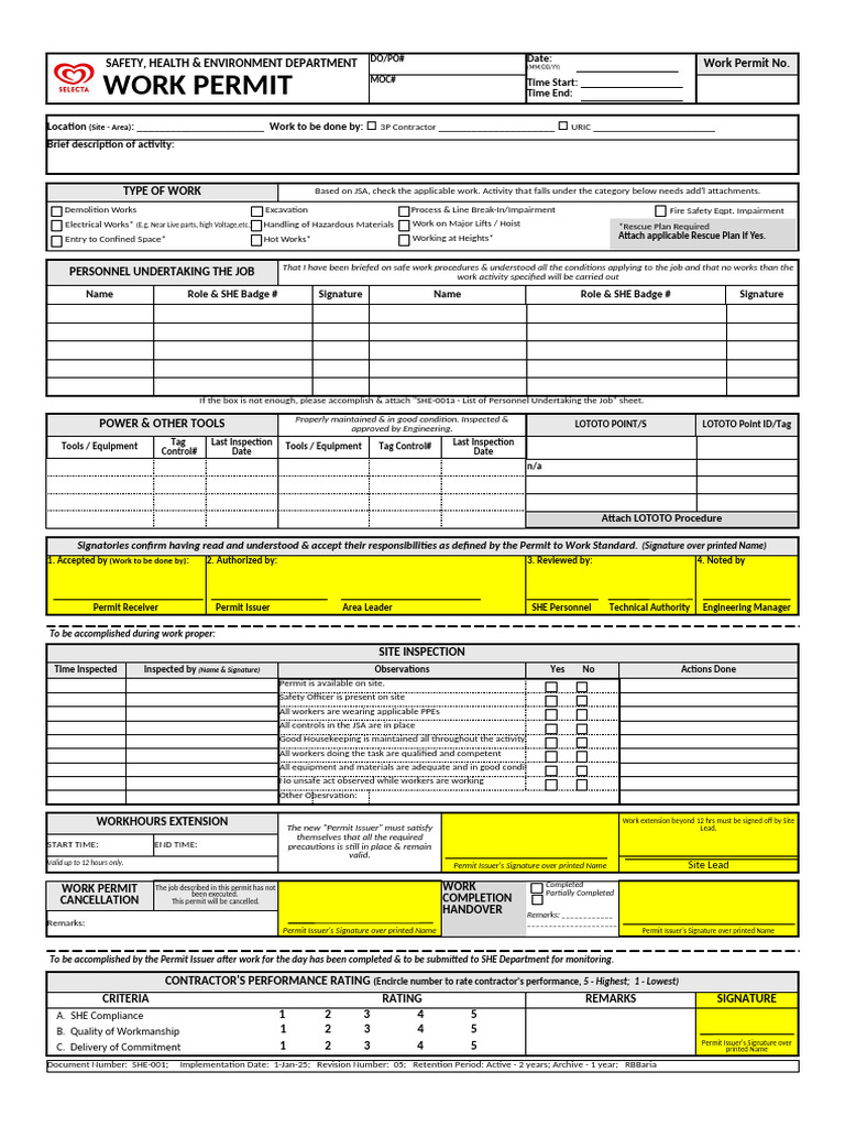 Work Permits 2025 (1) | PDF | Oxygen | Occupational Safety And Health