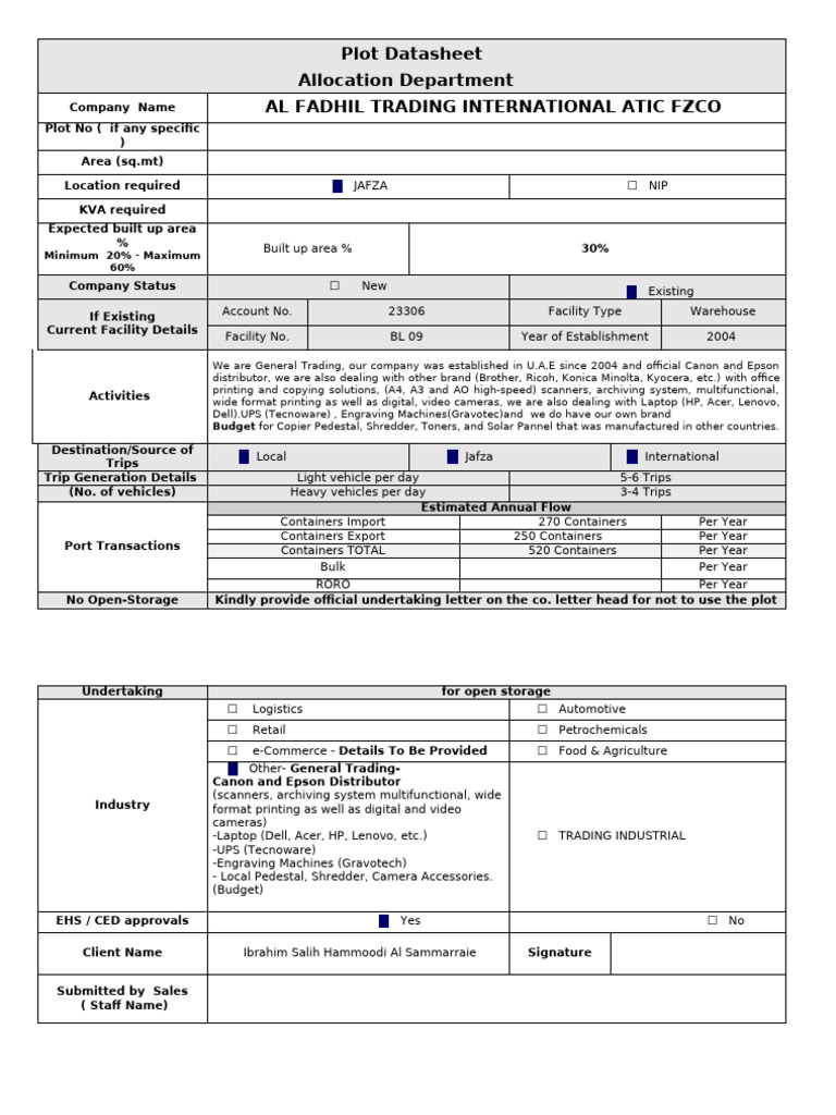 Allocation Datasheet - Plot | PDF