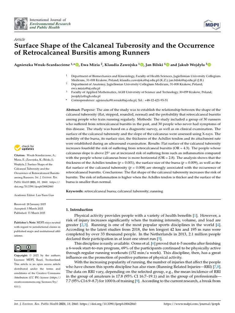 Surface shape of the Calcaneal Tuberosity and the Occurrence of ...