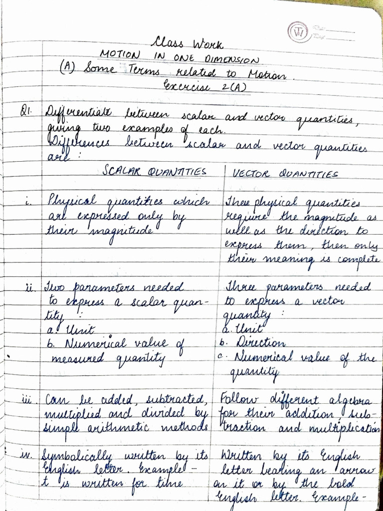 Notes and imp questions on Motion in 1 dimension | PDF
