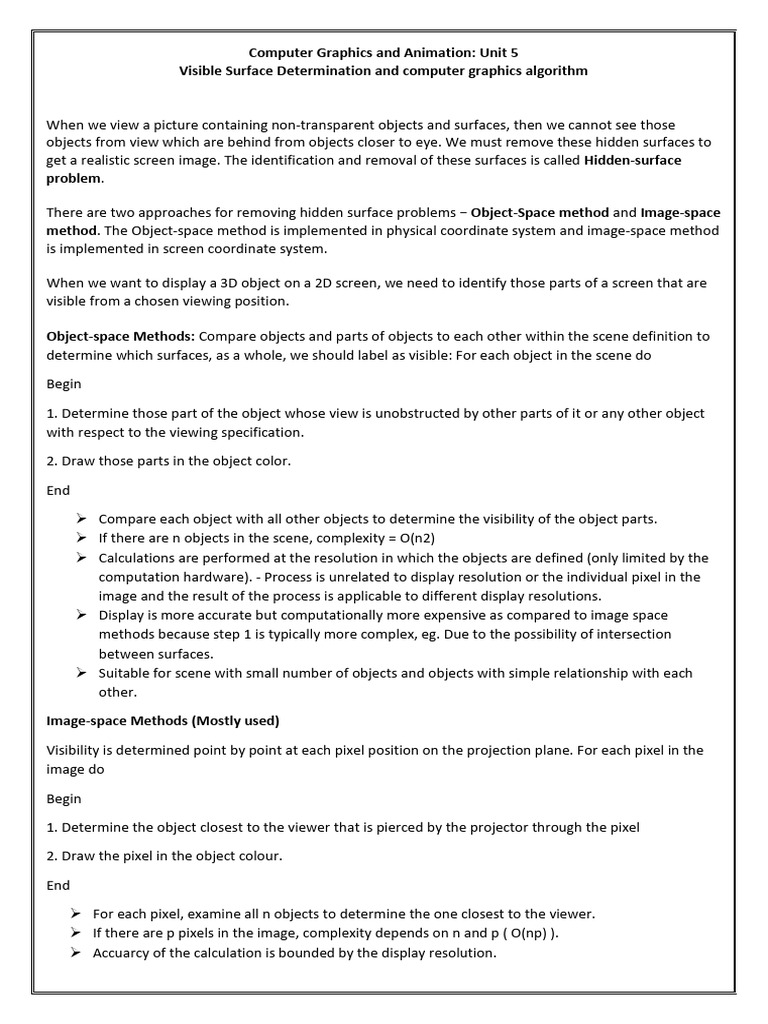 CG Unit5 | PDF | Image Processing | Computer Graphics