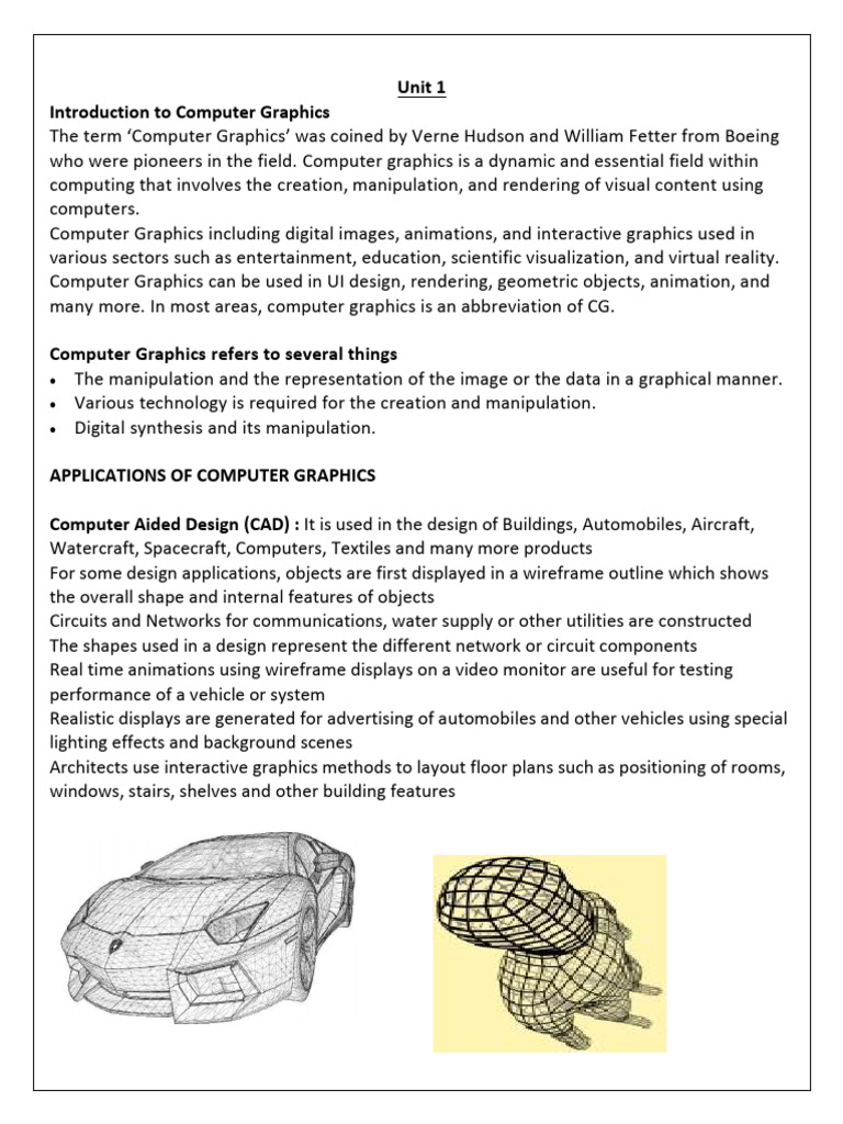 CG Unit1 | PDF | Printer (Computing) | Liquid Crystal Display