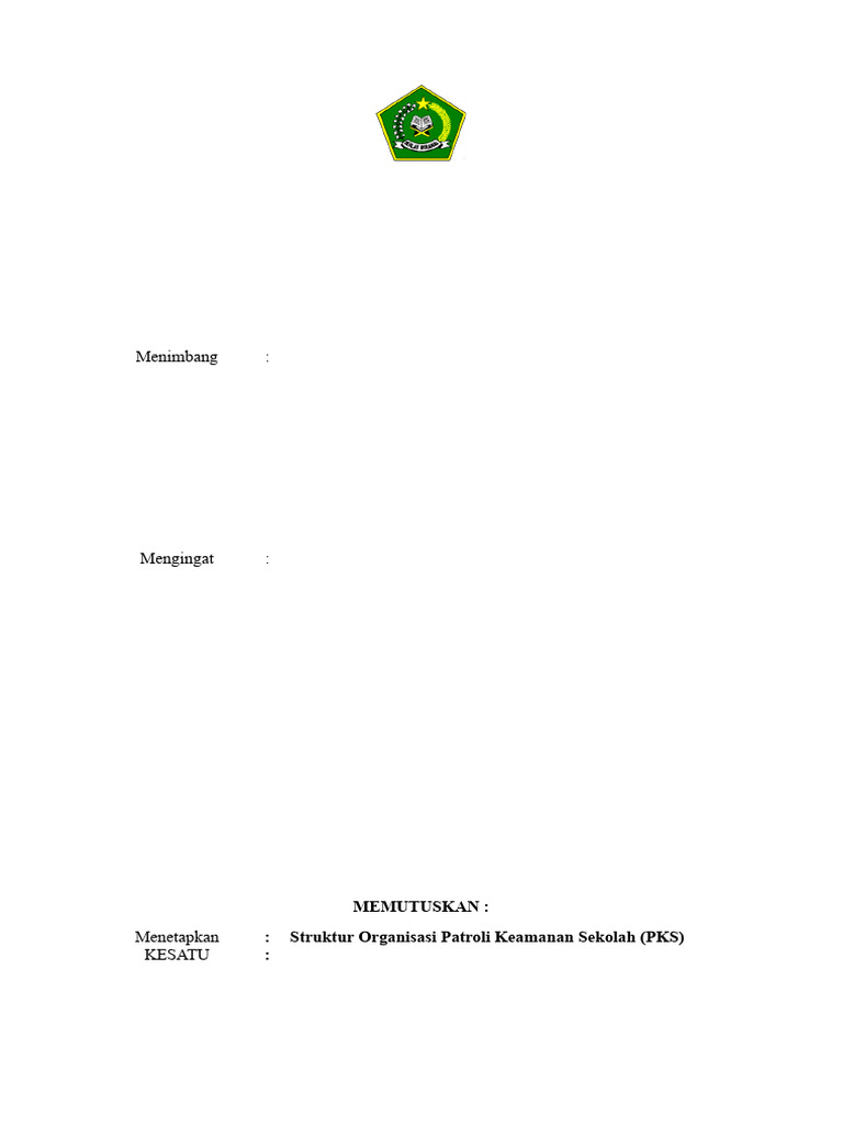 Struktur PKS MAN 1 Gorontalo 2024 | PDF