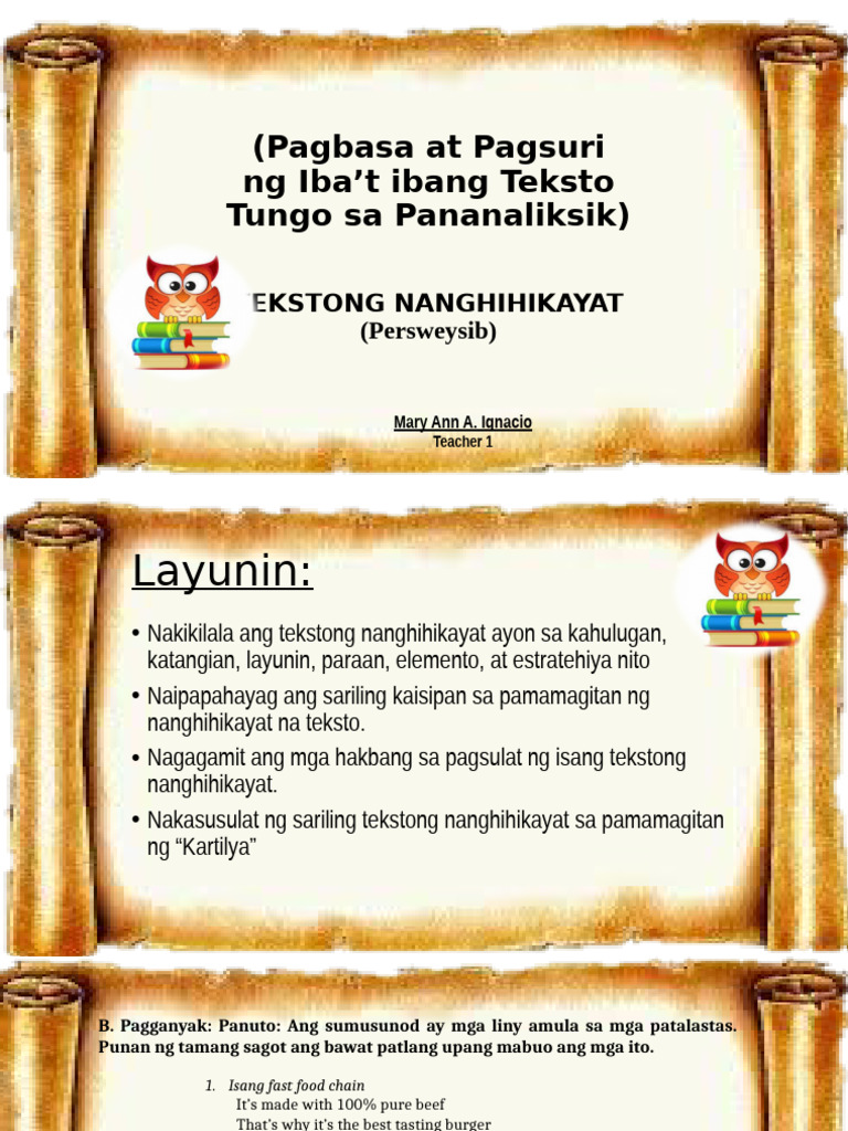 Tekstong Panghihikayat | PDF