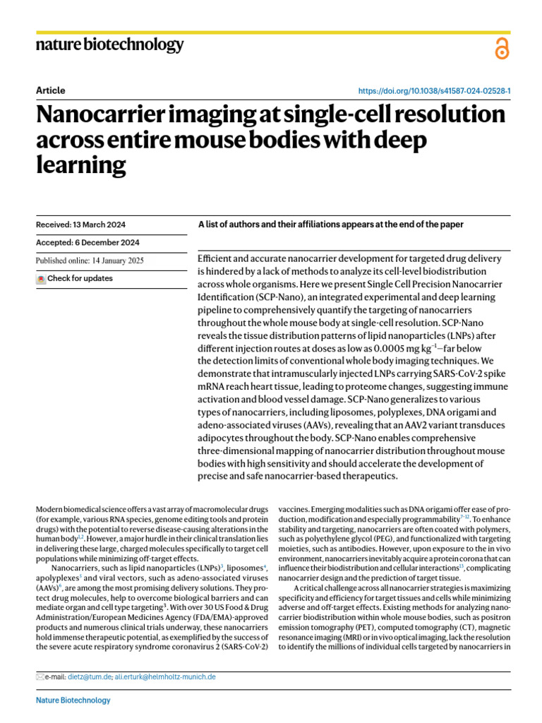 Nanocarrier Mapping for Researchers | PDF | Histology | Life Sciences