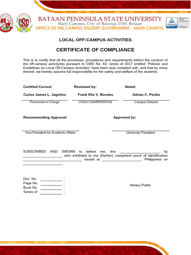 Local-Off-Campus-Activity-template-2 | PDF