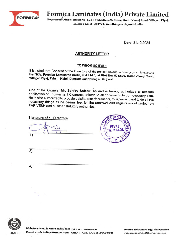 Authorized Letter For EC | PDF