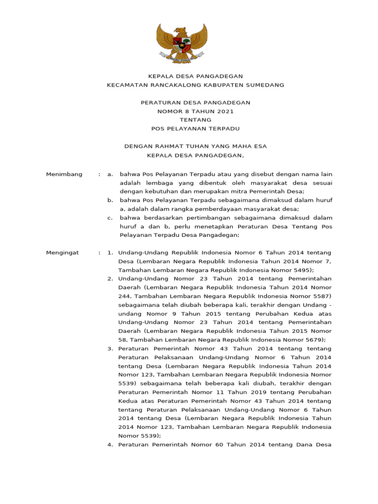 Perdes Posyandu | PDF