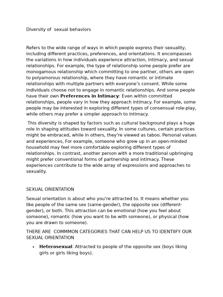 Understanding Sexual Behavior Diversity | PDF | Homosexuality ...